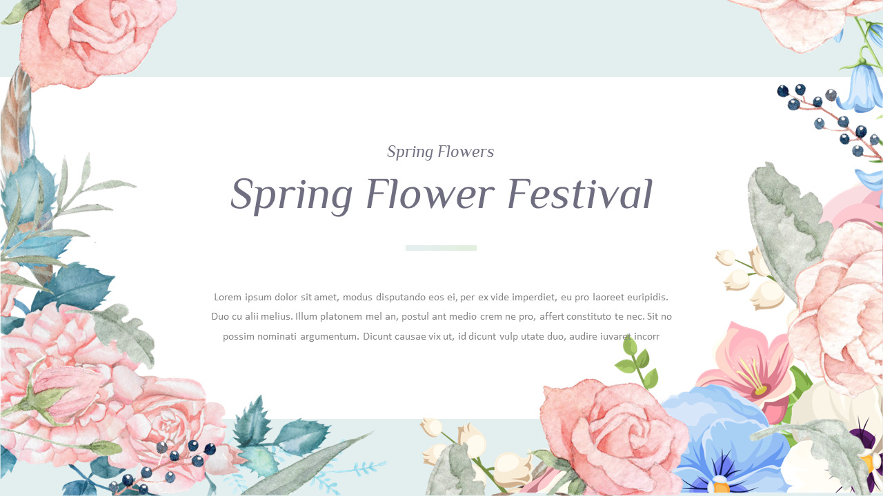 Spring Flowers Design pitch deck powerpoint templates