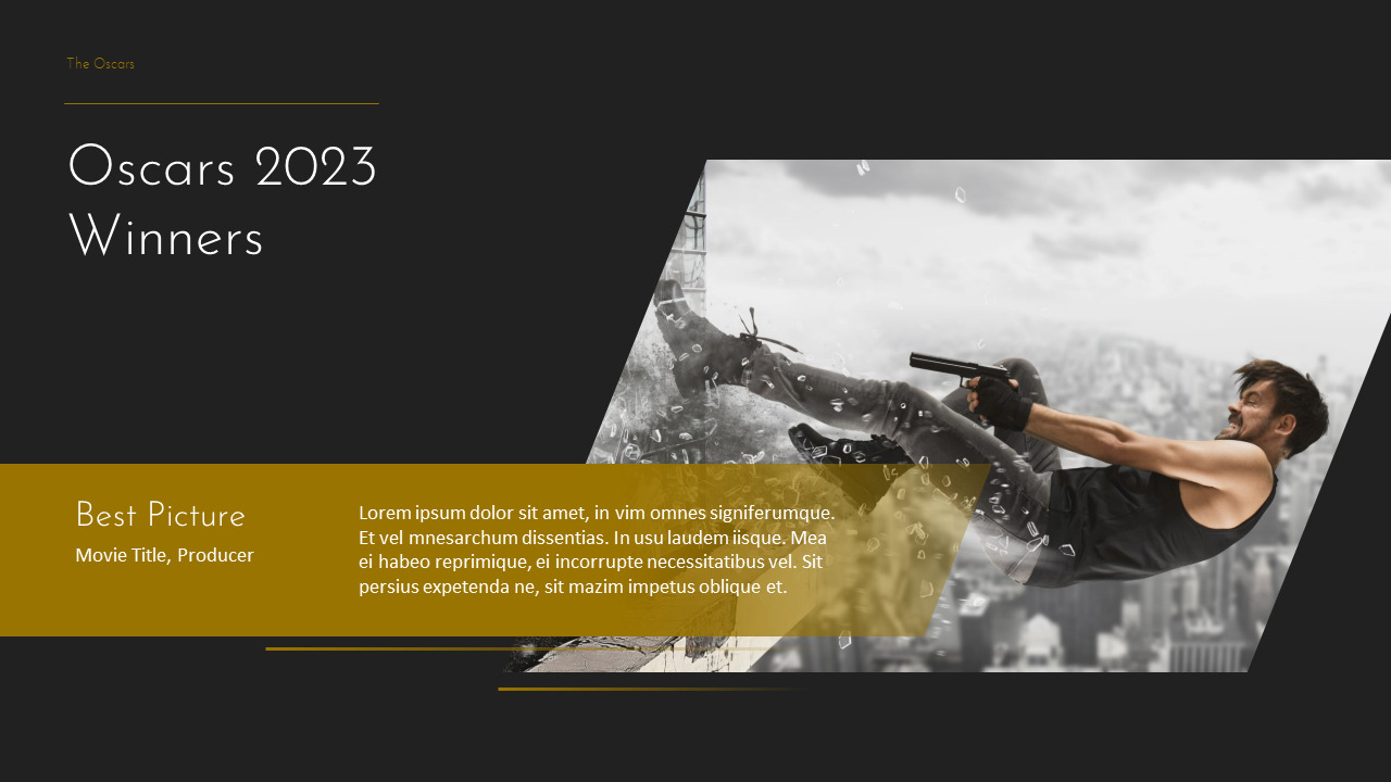 The Oscars 2023 95th Academy Awards PowerPoint Presentation Slides