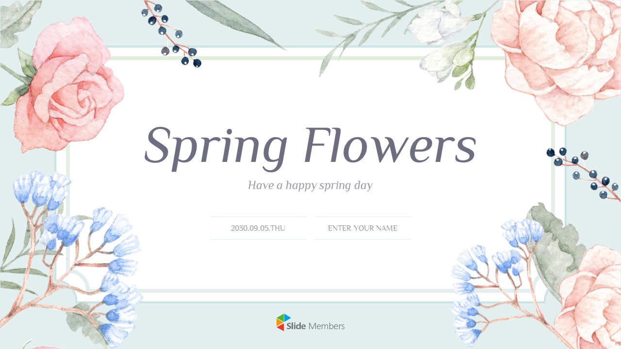 Spring Flowers Design Best Google Slides