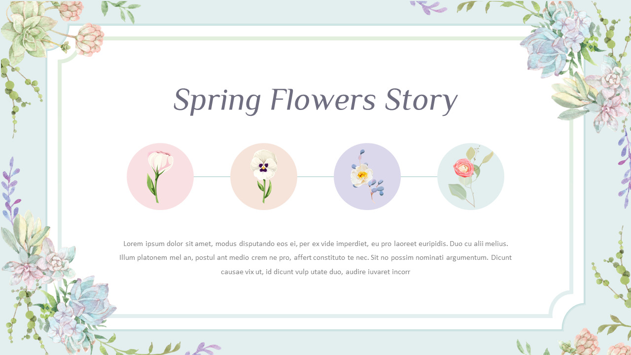 Spring Flowers Design Best Google Slides