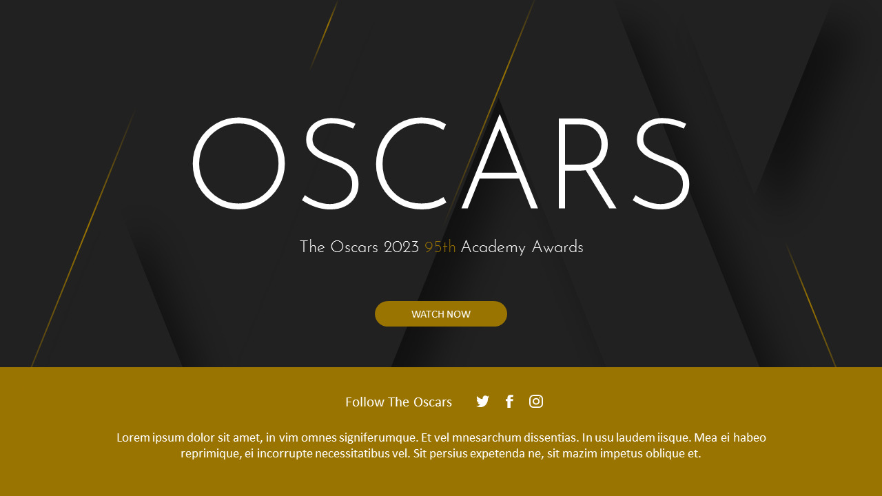 오스카 2023 제95회 아카데미 시상식 투자자 피치 프레젠테이션 ppt