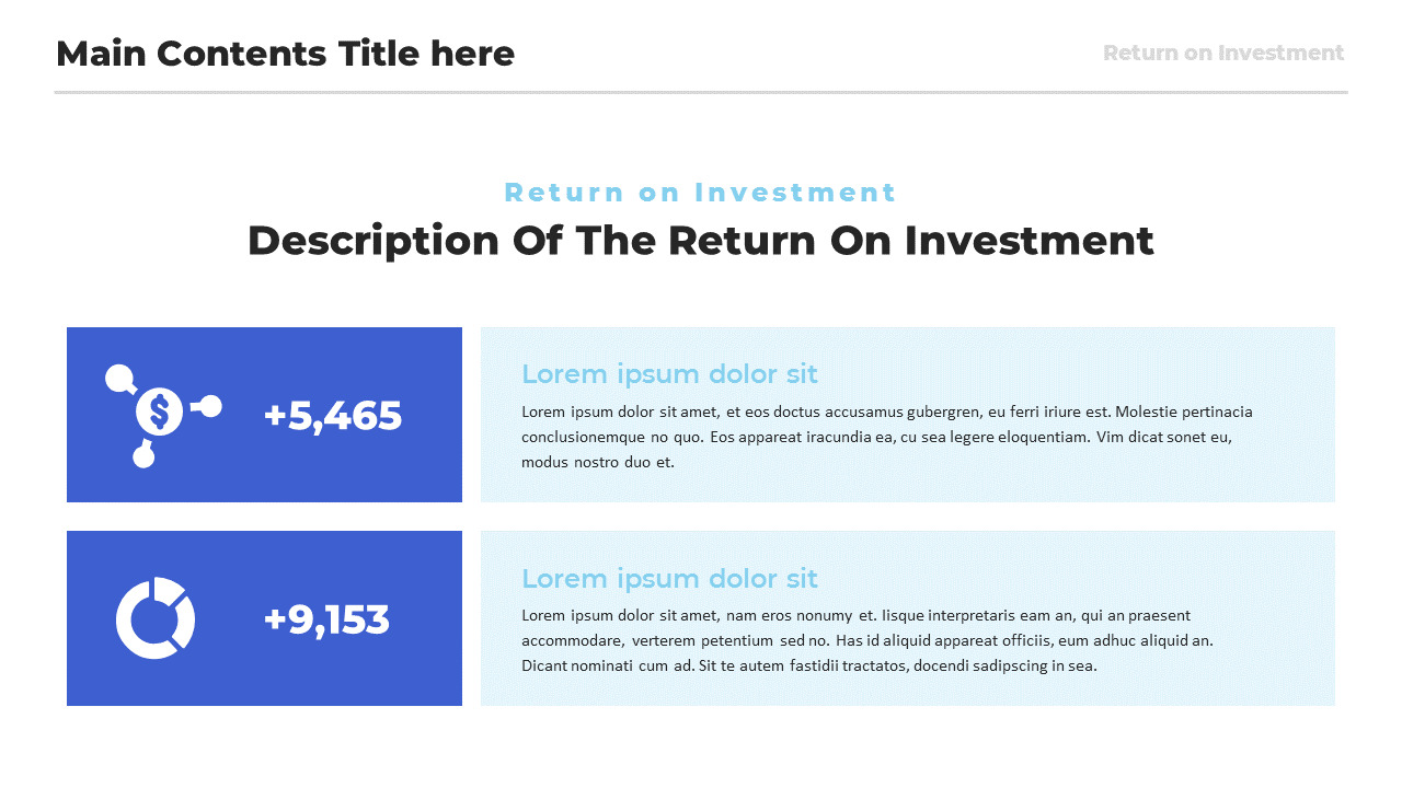 Return on Investment (ROI) ppt template ppt