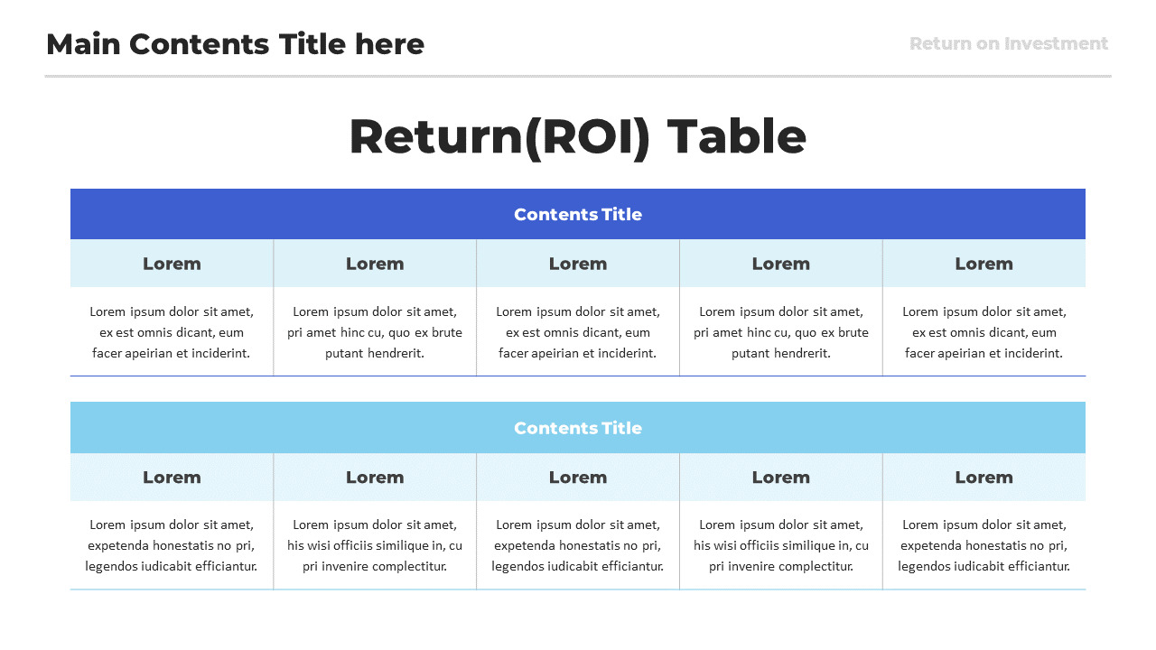 Return on Investment (ROI) ppt template ppt