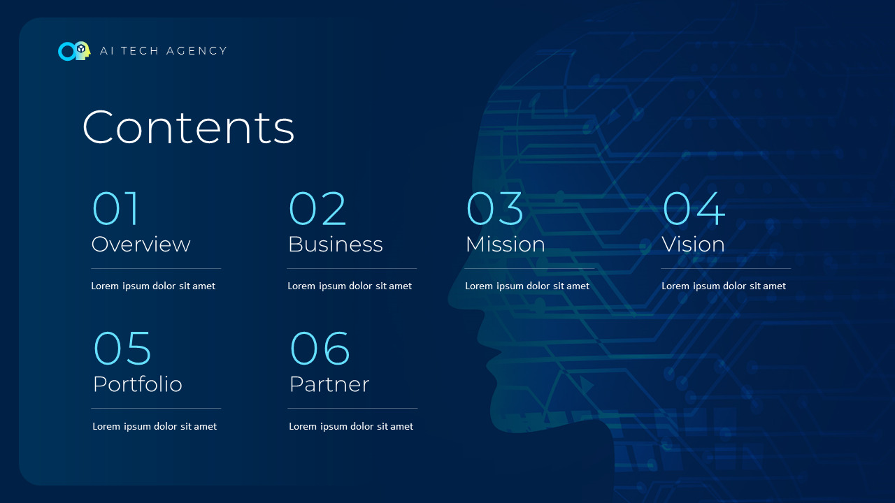 AI TECH Agency Simple Presentation Google Slides Template