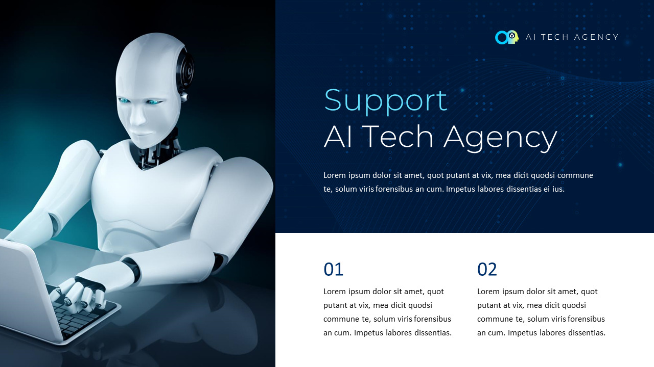 AI TECH Agency Simple Presentation Google Slides Template