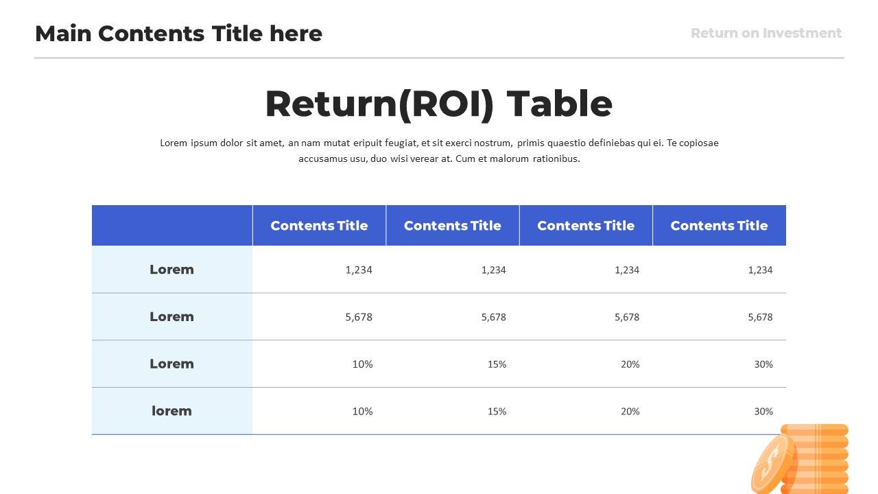 Return on Investment (ROI) Easy Google Slides Template