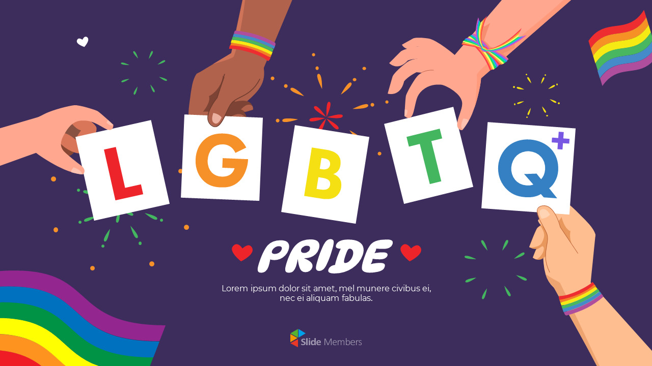 PowerPoint의 LGBTQ 프라이드 애니메이션 슬라이드