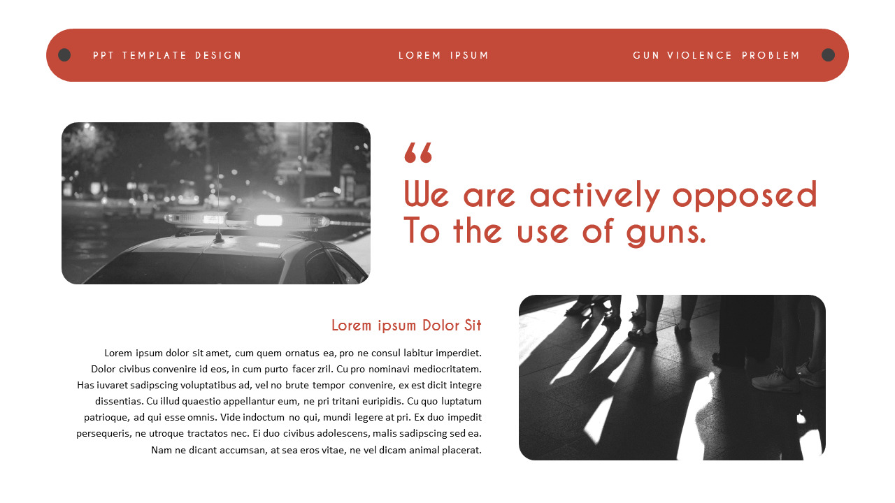 Gun Violence Problem annual report ppt template|Lifestyle