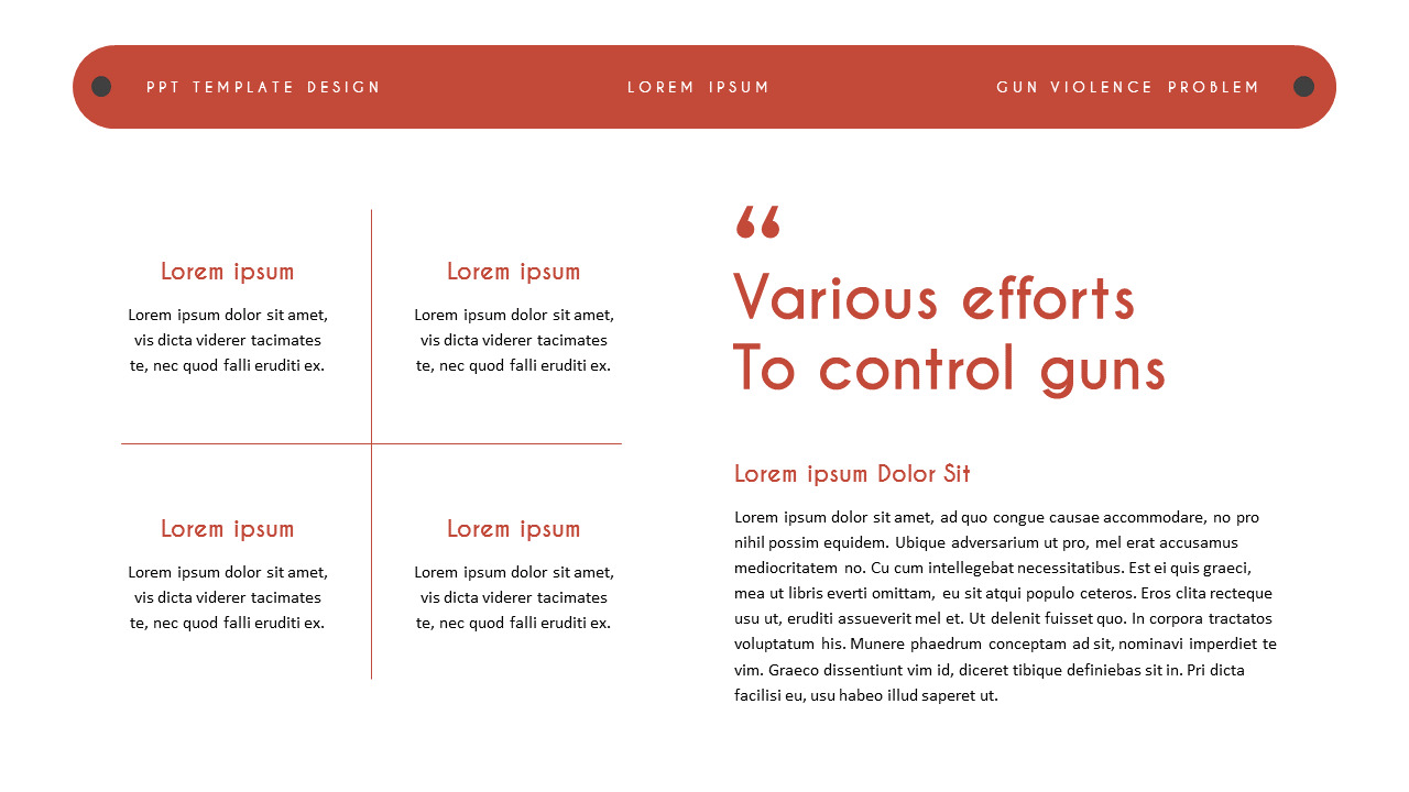 Gun Violence Problem annual report ppt template|Lifestyle