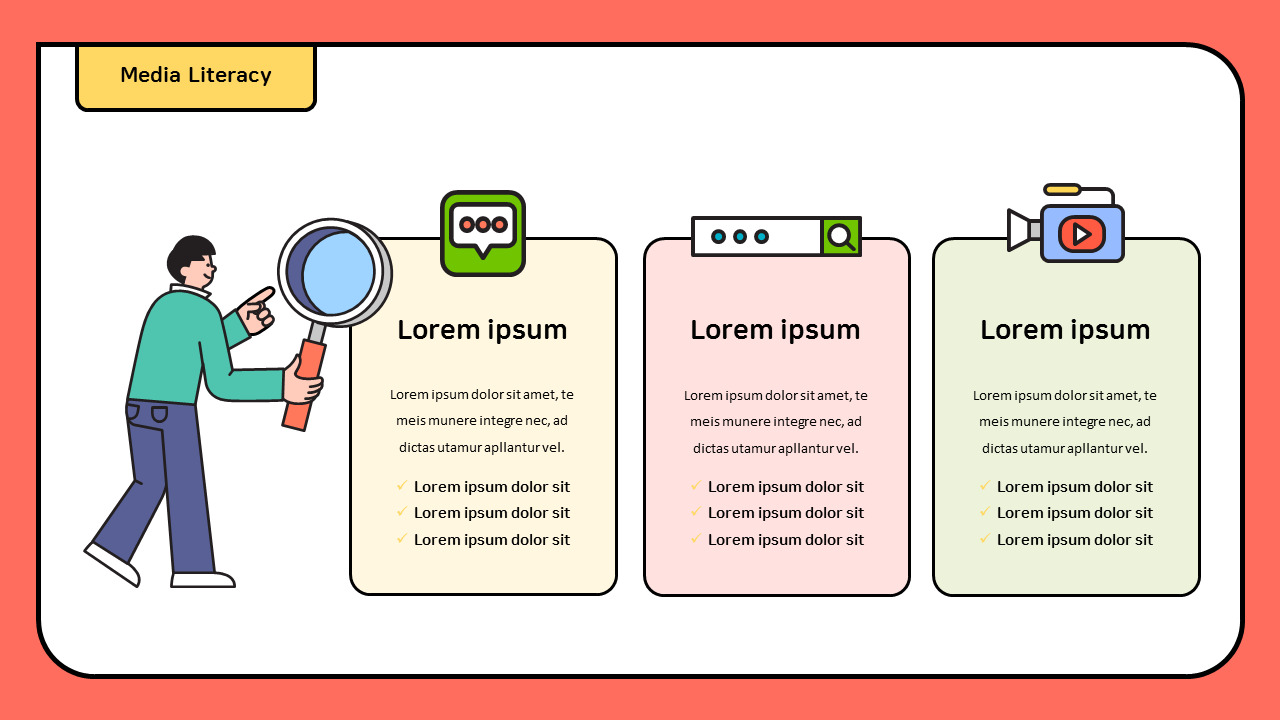 Media literacy pitch deck template ppt