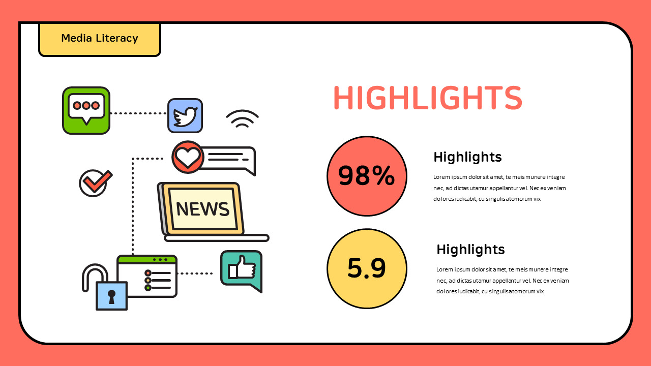 Media literacy pitch deck template ppt