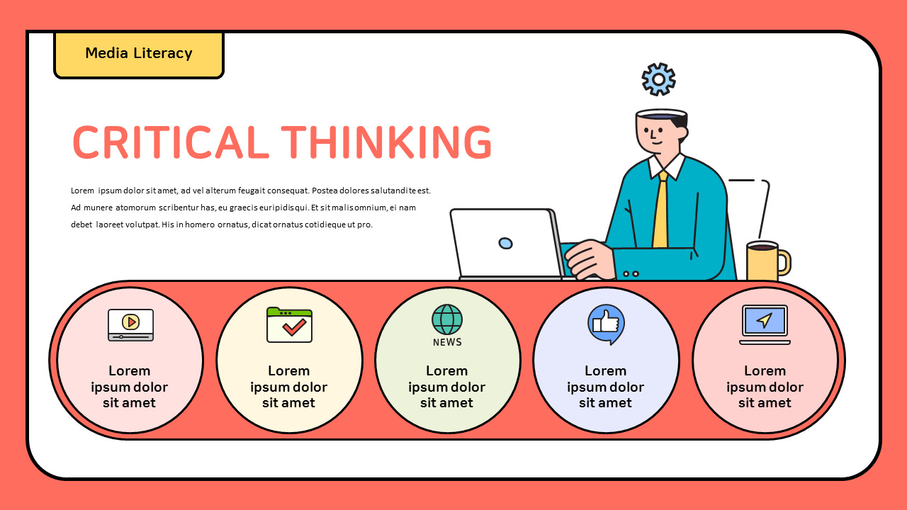 Media literacy pitch deck template ppt