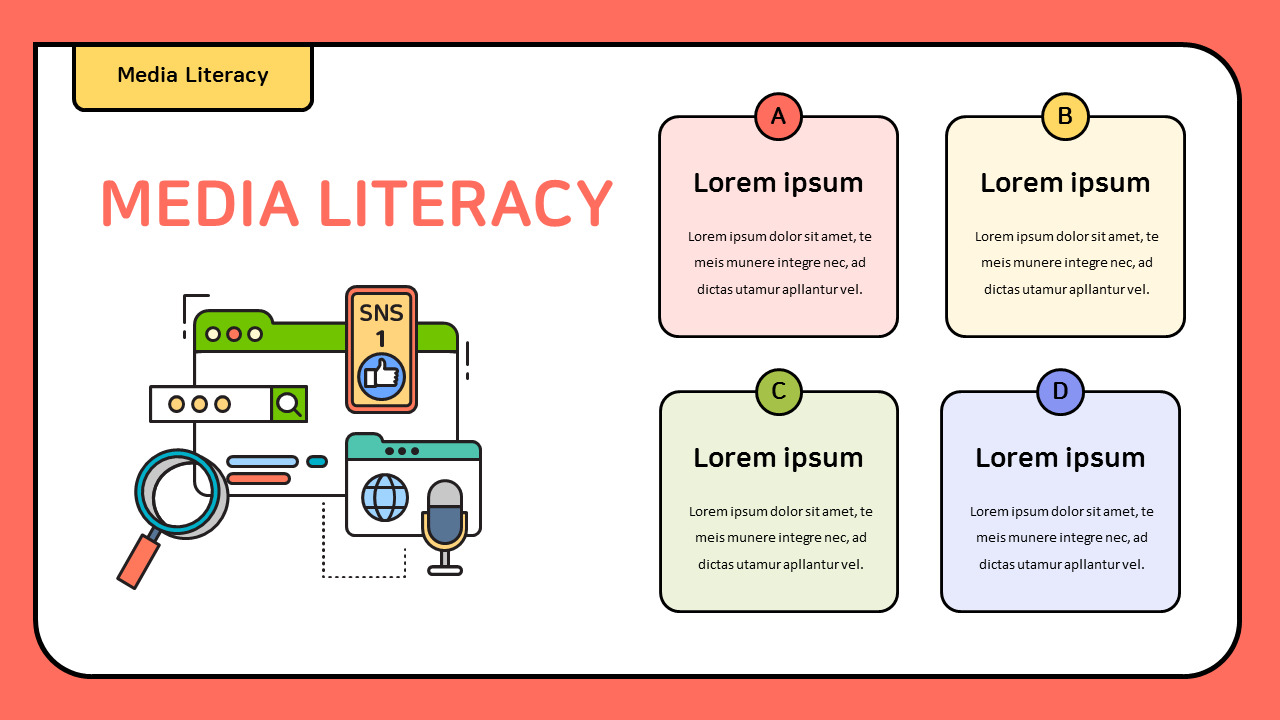 Media literacy pitch deck template ppt