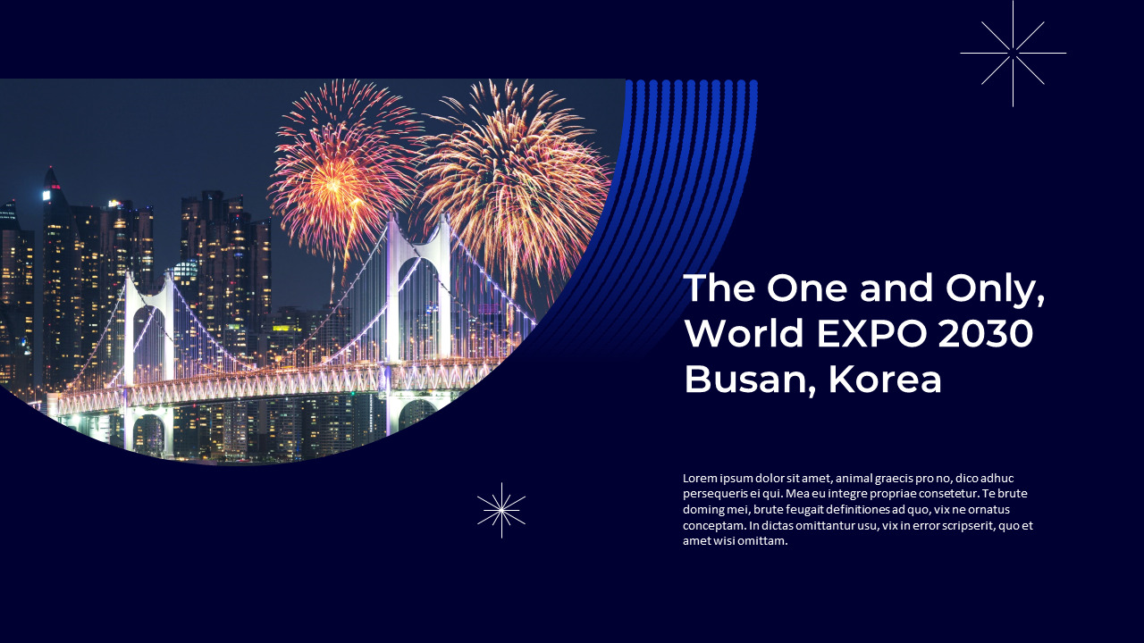 World EXPO 2030 BUSAN, KOREA Pitch Deck Startup PPT Templates