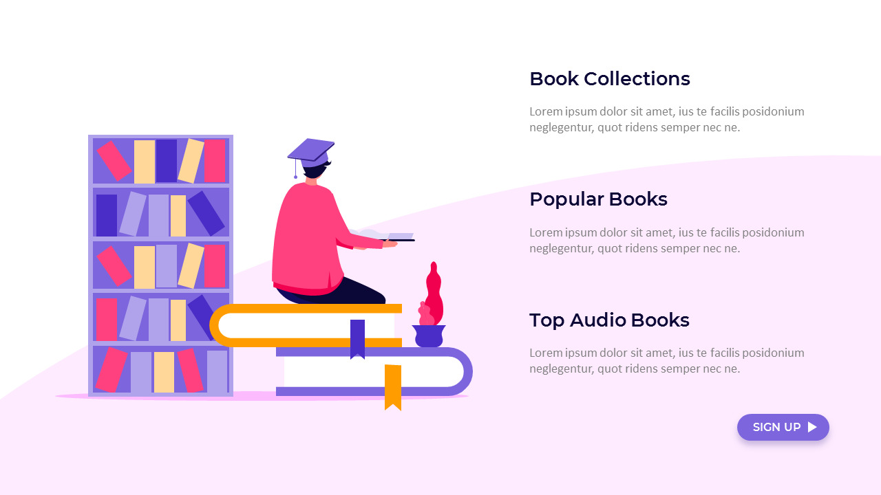 Online Library Illust Pitch Deck ppt slide templates