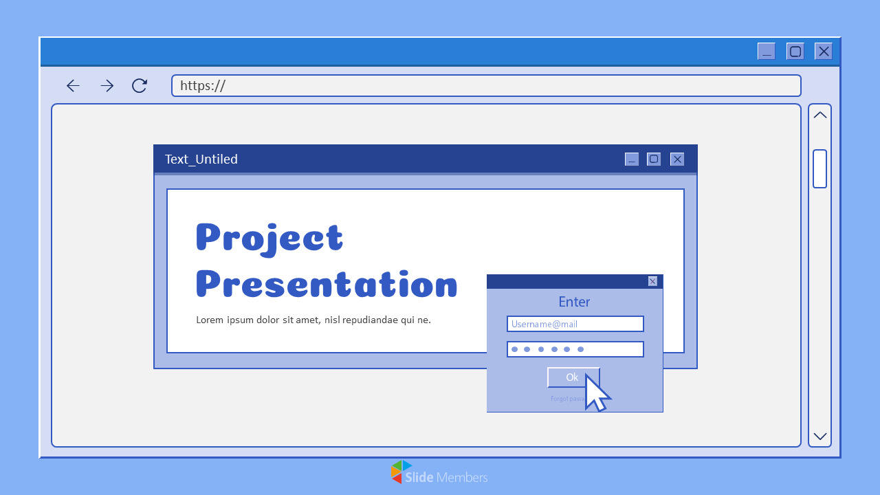Retro Web Browser Simple Slides Templates