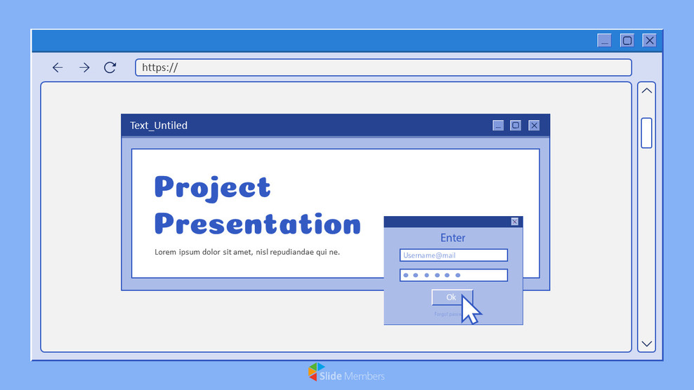 Retro Web Browser Simple Slides Templates
