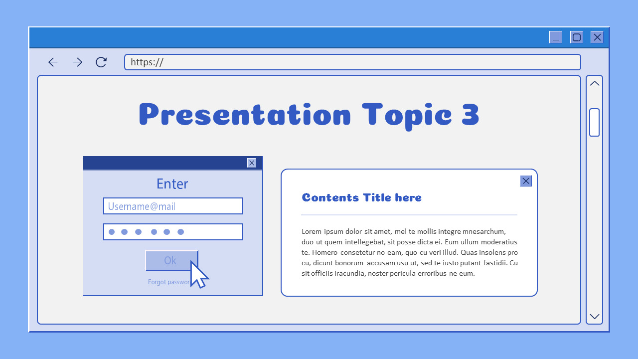 Retro Web Browser Simple Slides Templates