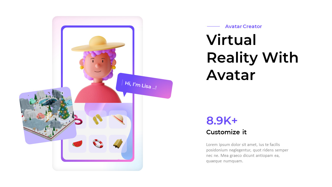 Create New Metaverse Avatar World powerpoint animation template