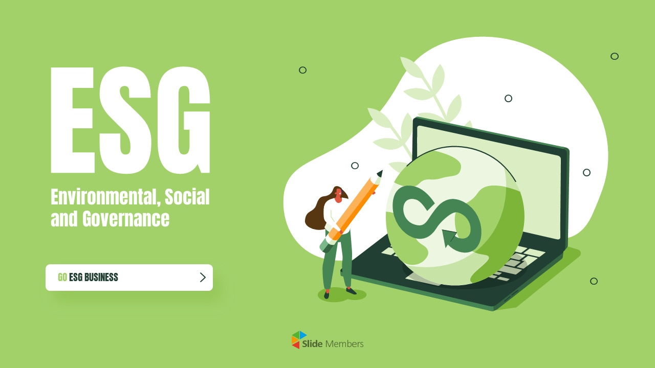 ESG 비즈니스 피치덱 PowerPoint의 애니메이션 슬라이드