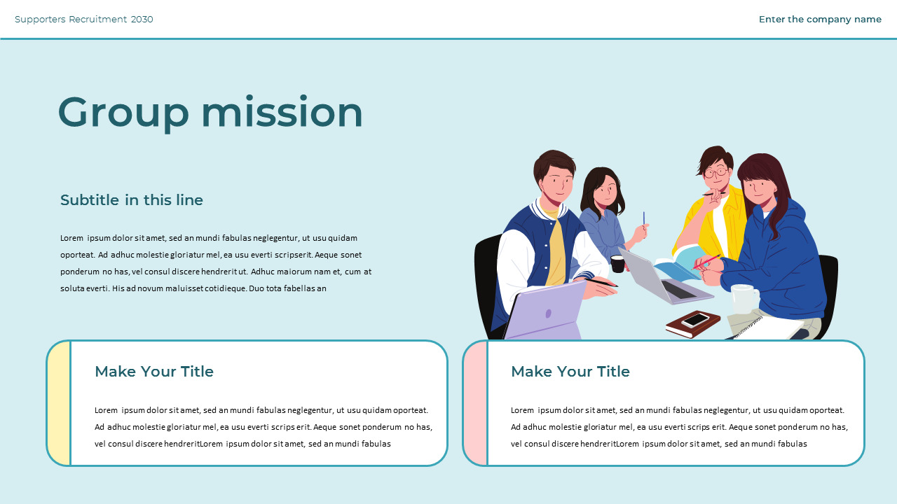 Recruitment of College Student Supporters presentation slide design