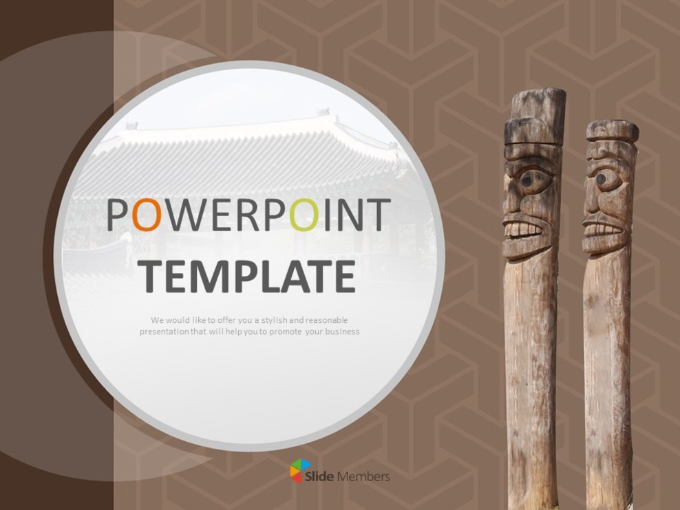 Korean Traditional Totem Pole at the Village Entrance - Free PPT Template