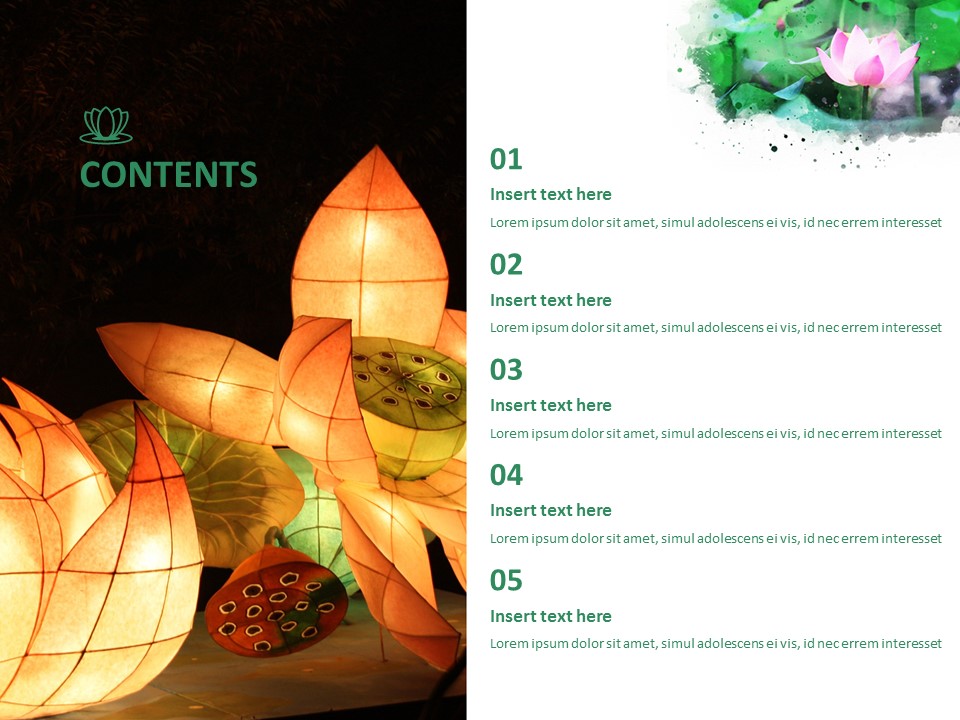Paper Lanterns in Temple - Free Powerpoint Template
