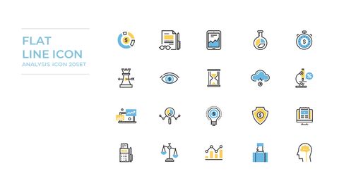 Analysis Icons Set Vector