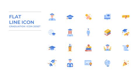 Graduation Icons Set Vector