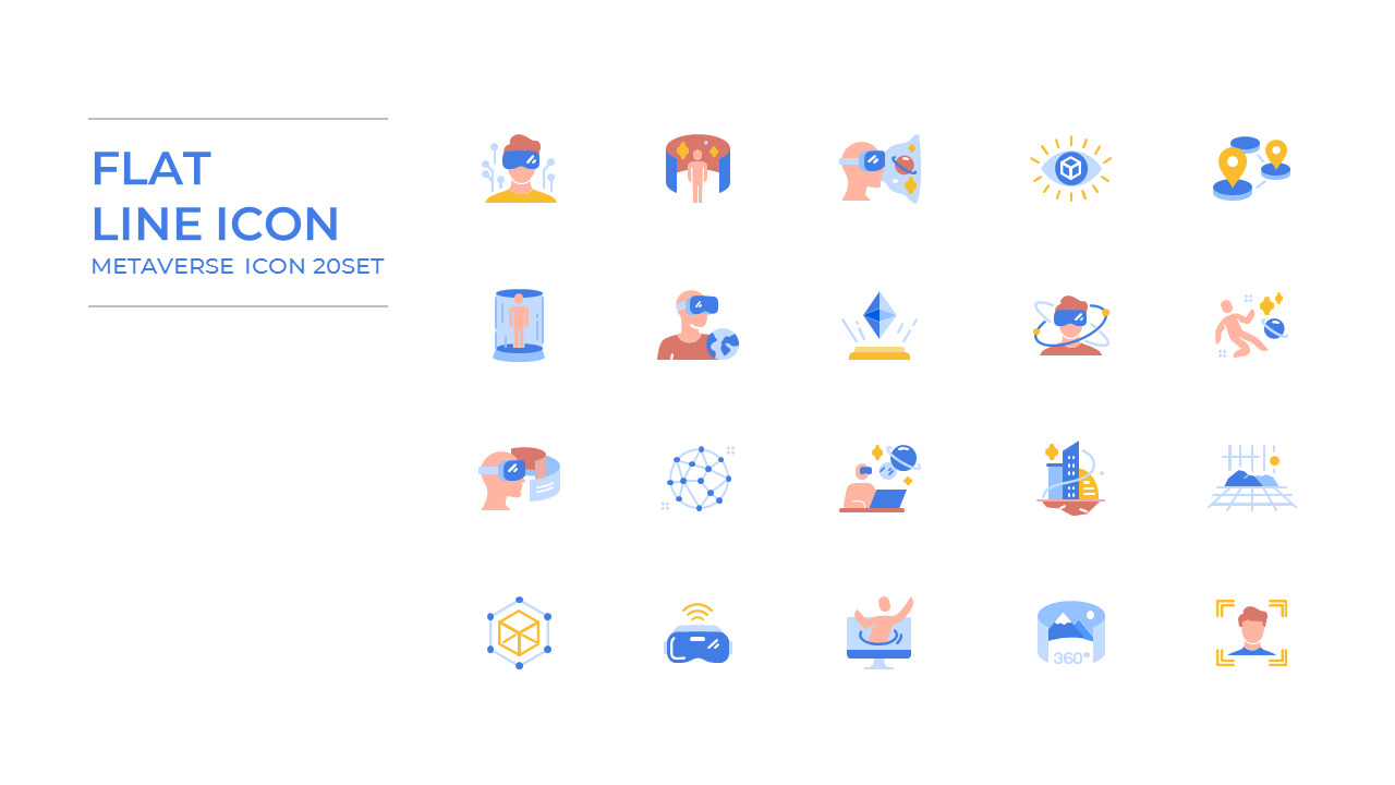 Metaverse Icons Set Vector