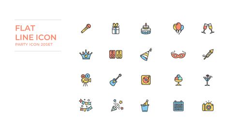 Party Icons Set Vector