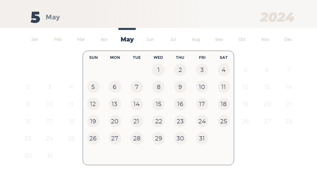 Interactive Calendar 2024 PowerPoint Slides|Templates