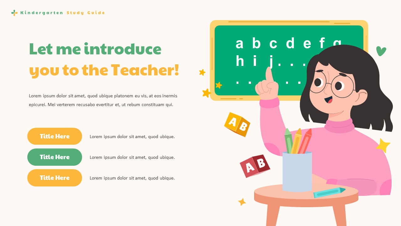 Kindergarten Study Guide PowerPoint Backgrounds