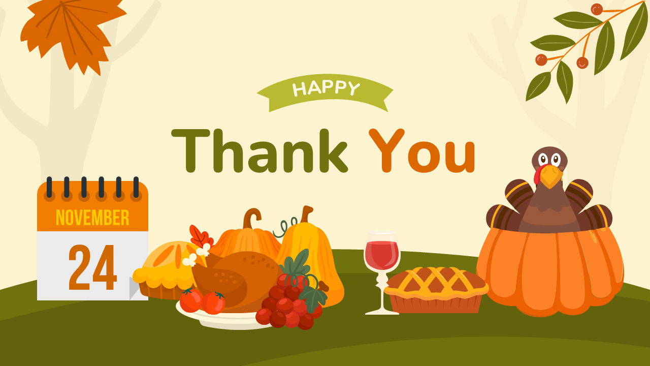 Feliz día de acción de gracias PowerPoint de Google
