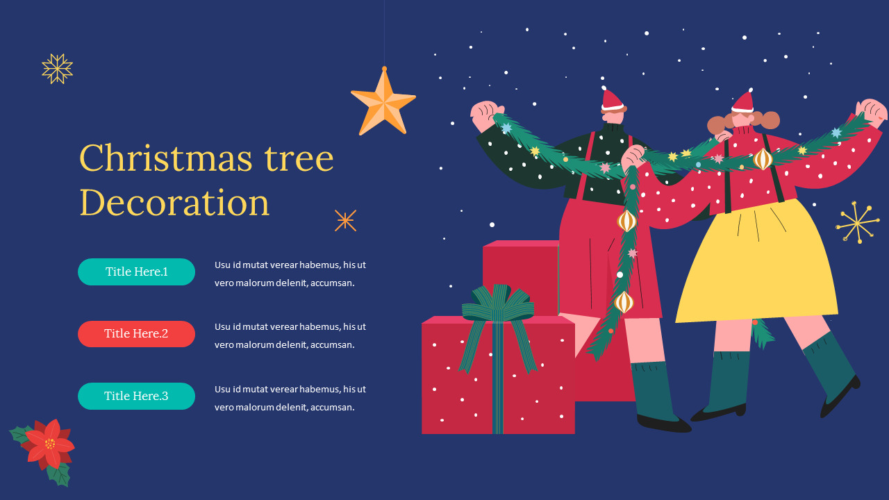 Happy Merry Christmas template power point