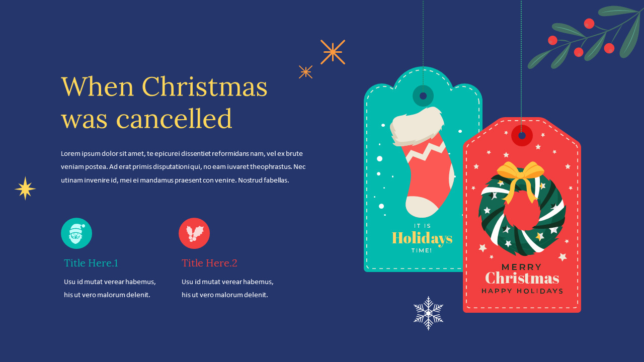 Happy Merry Christmas template power point