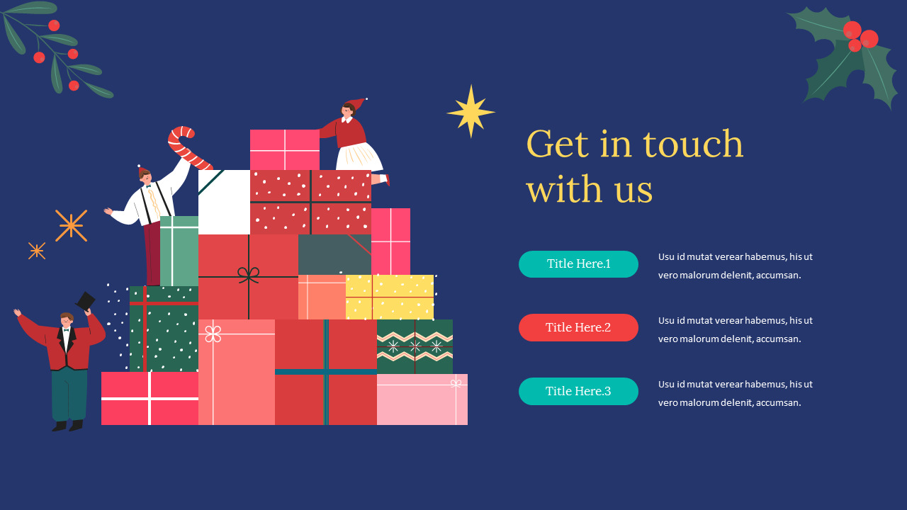 Happy Merry Christmas template power point