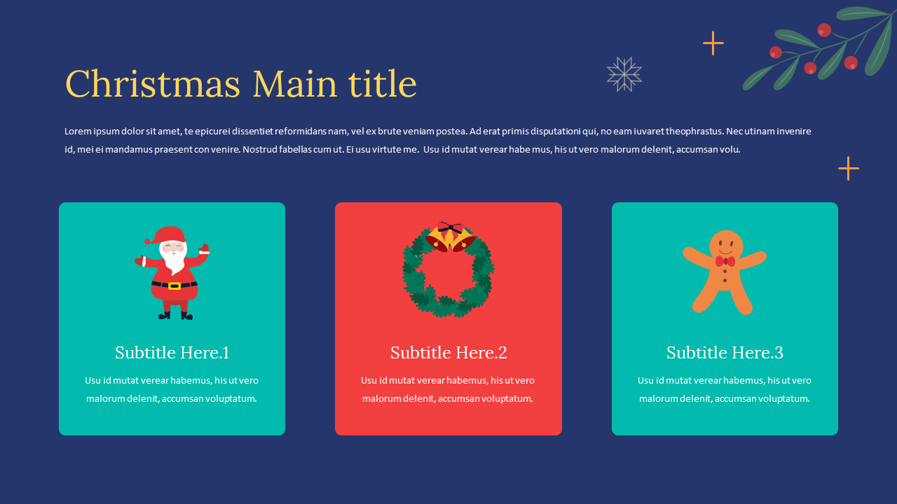 Happy Merry Christmas template power point