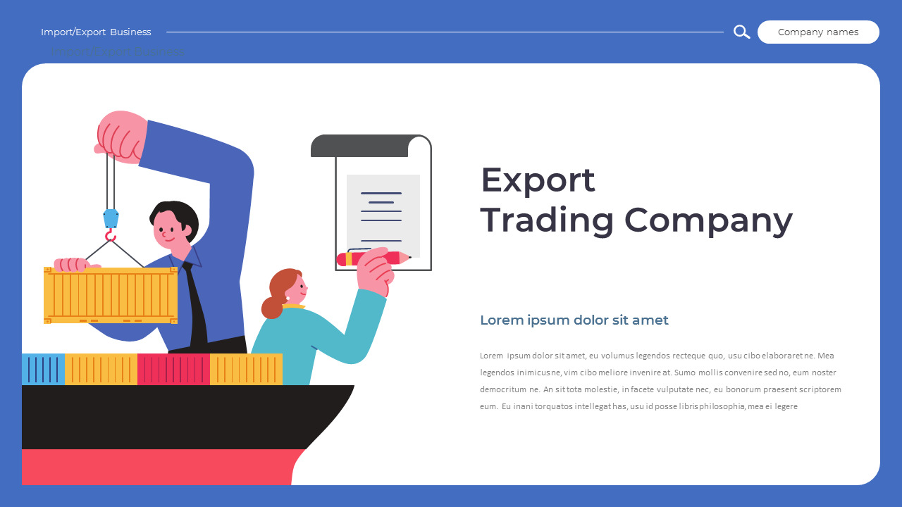 Import and Export Business team presentation template