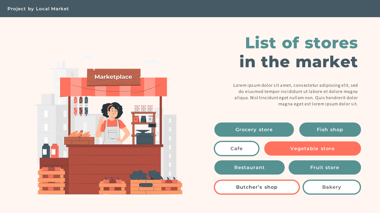 Local Market Easy PPT Template