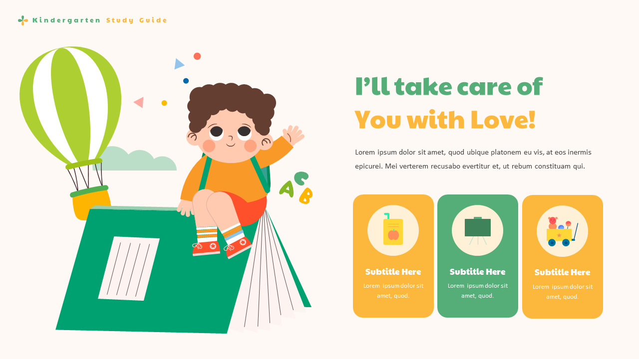 Kindergarten Study Guide Google Slides Presentation