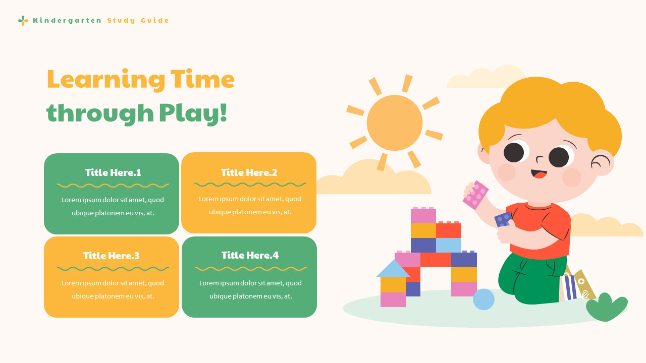 Kindergarten Study Guide PowerPoint Backgrounds