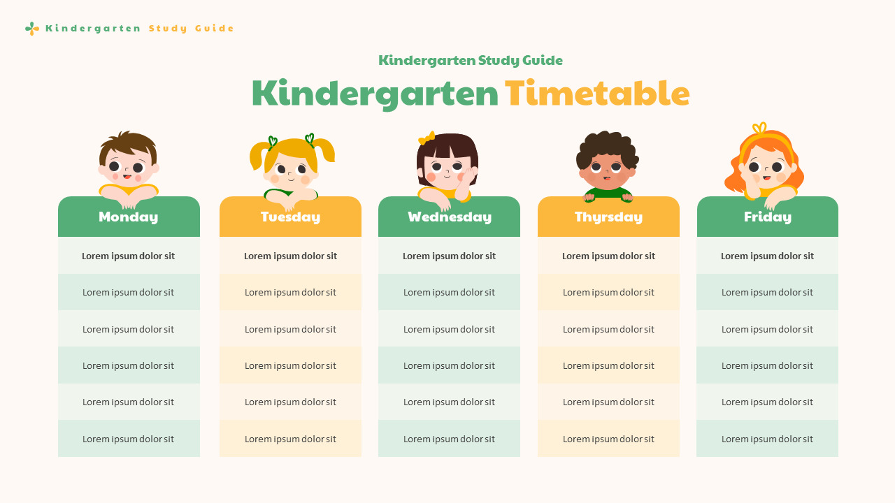 Kindergarten Study Guide PowerPoint Backgrounds