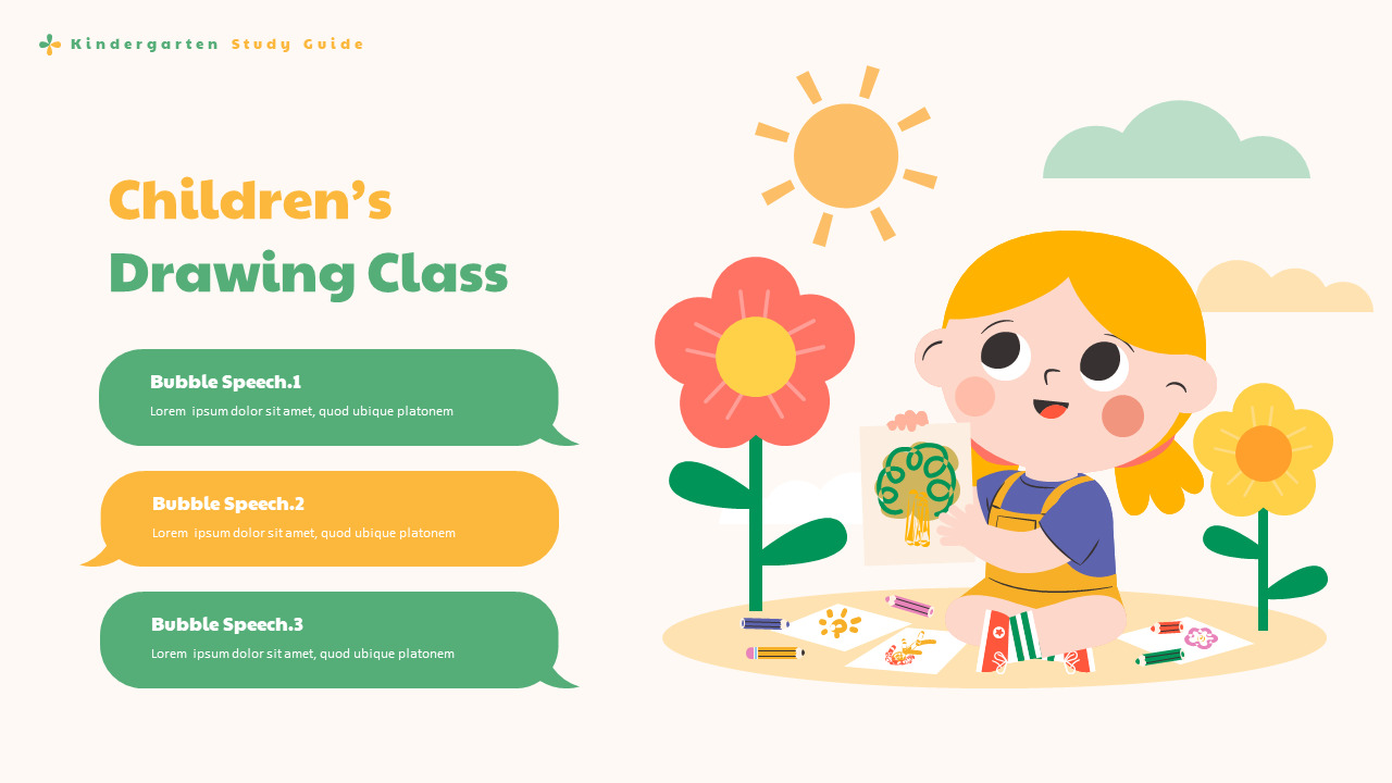 Kindergarten Study Guide PowerPoint Backgrounds