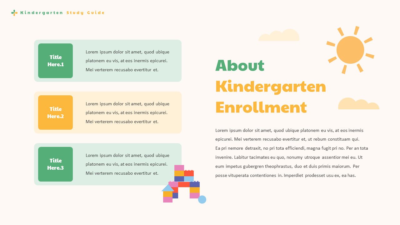 Kindergarten Study Guide PowerPoint Backgrounds