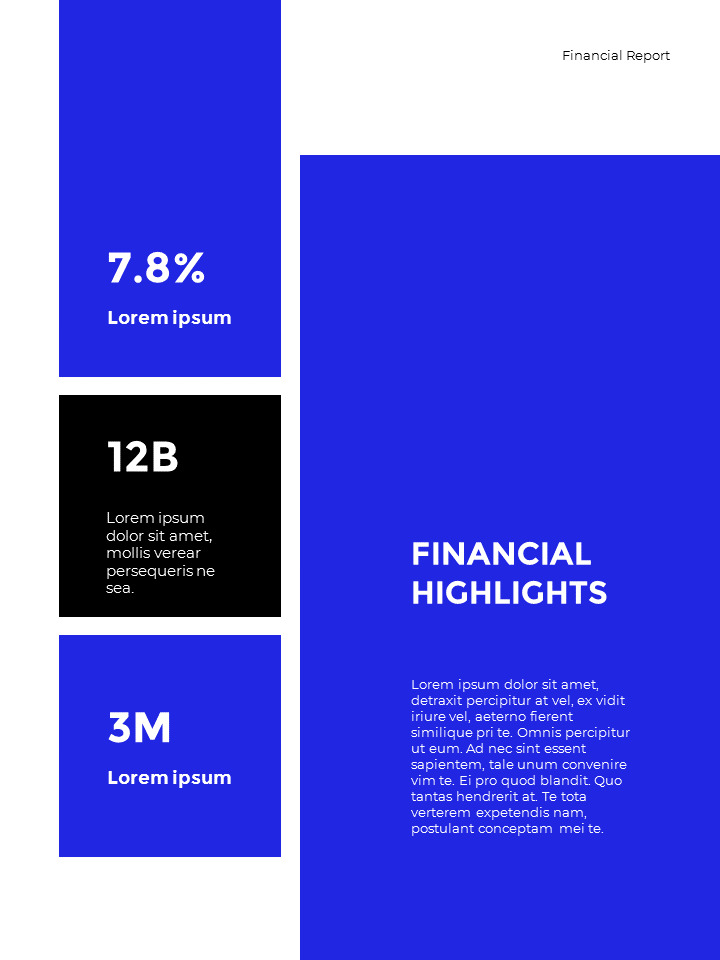 Blue Simple Layout Annual Report slide template