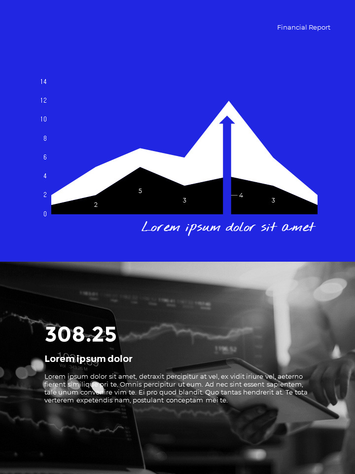 Blue Simple Layout Annual Report slide template