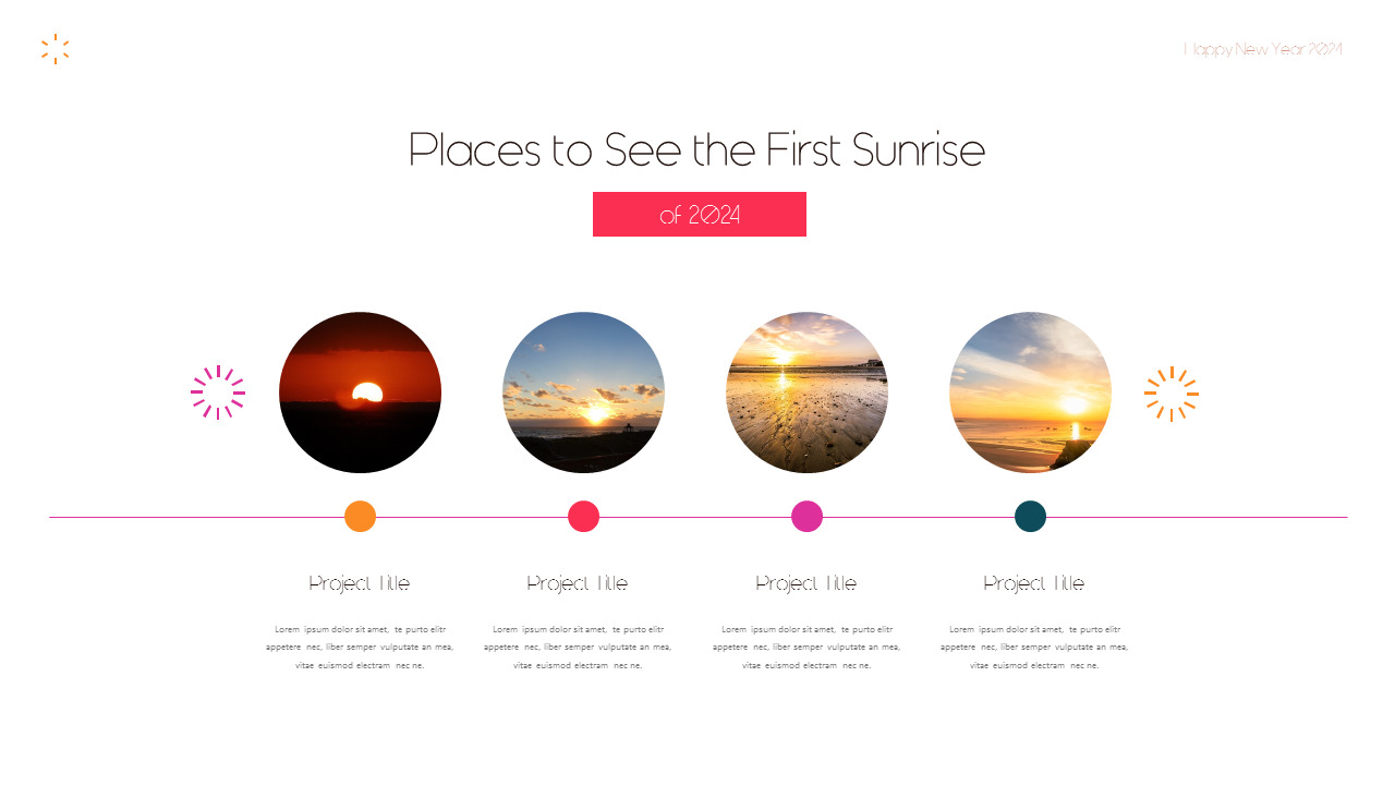 Happy New Year 2024 PPT Templates Simple Design