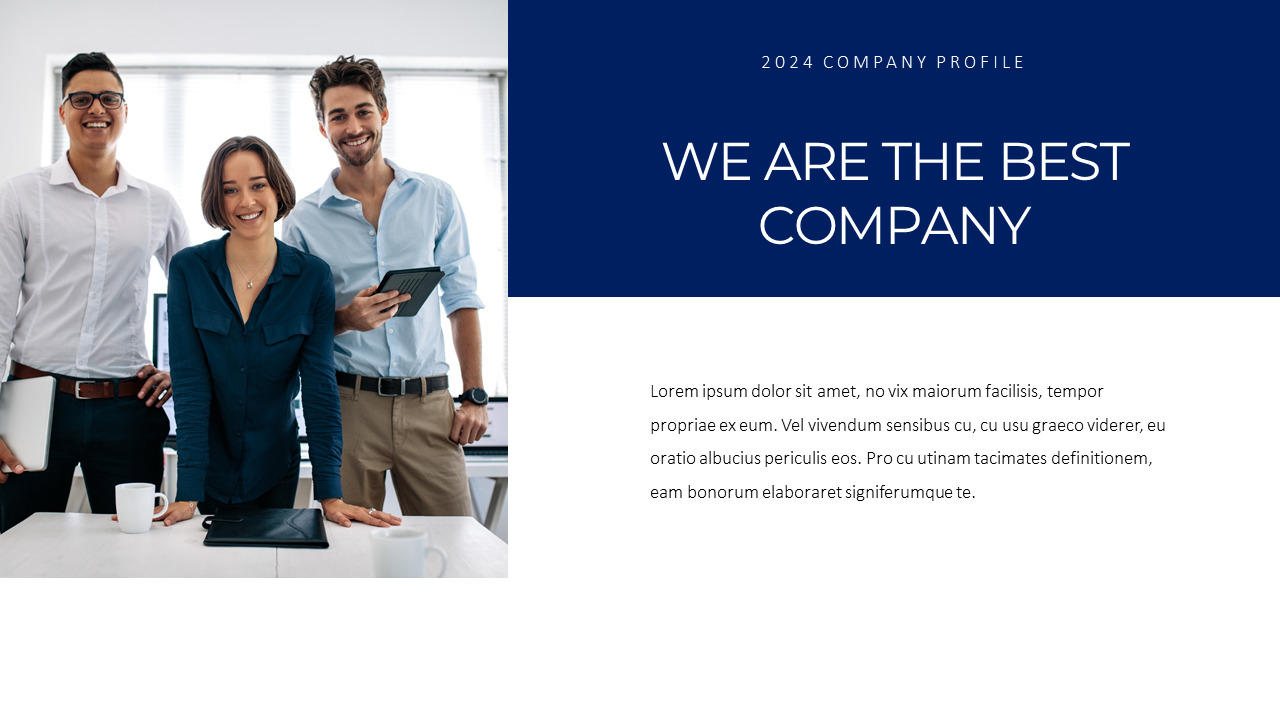 2024 Company Profile simple ppt background