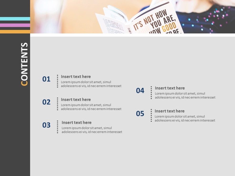 Free Powerpoint Template - A Girl Reading a Book